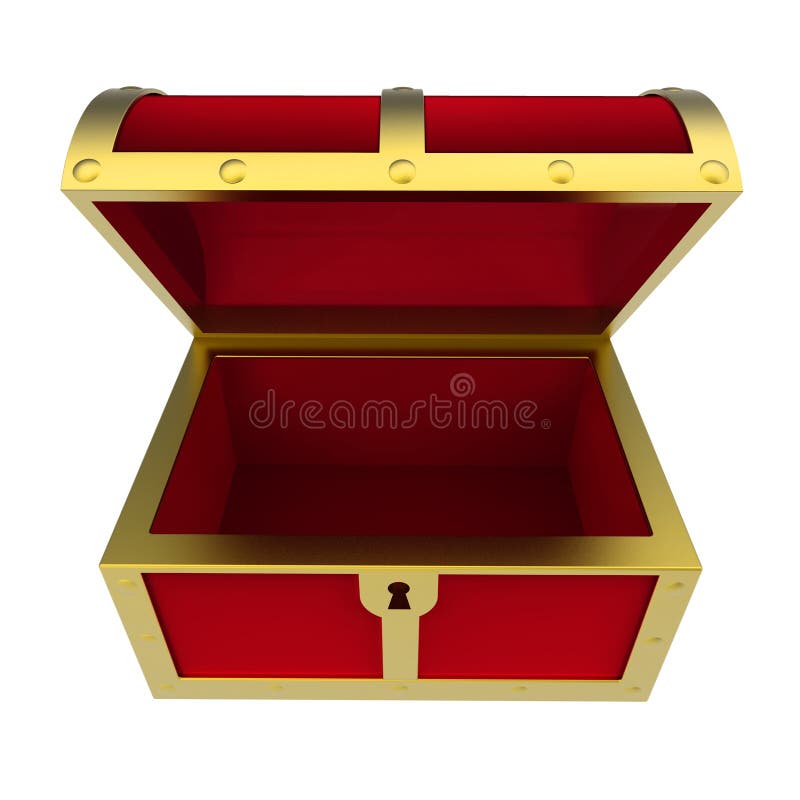 Empty Treasure Chest Isolated Stock Illustration - Illustration of ...