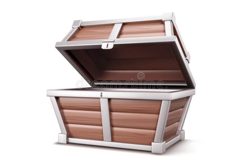 Empty Treasure Chest Isolated on White Background Stock Illustration ...