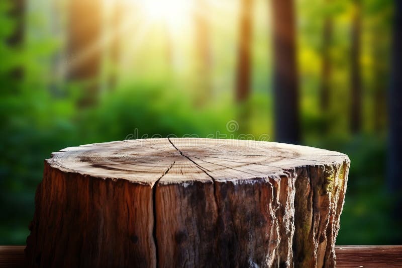 Empty Tree Trunk for Display Montages Stock Illustration - Illustration ...