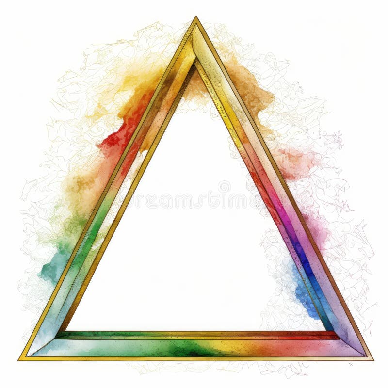 Empty Triangle Frame on White Background. Stock Image - Image of glow ...