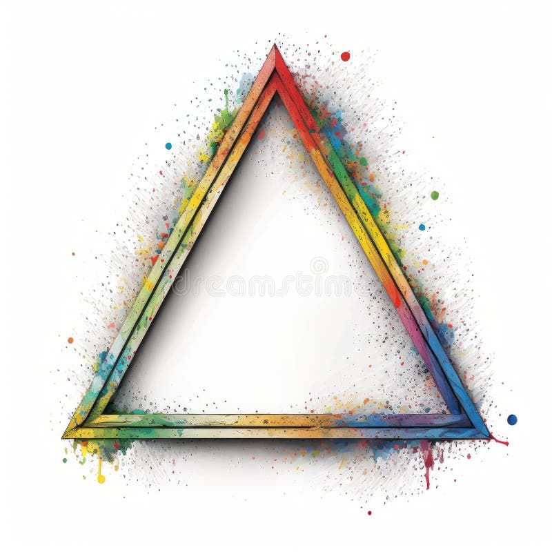 Empty Triangle Frame on White Background. Stock Image - Image of glow ...