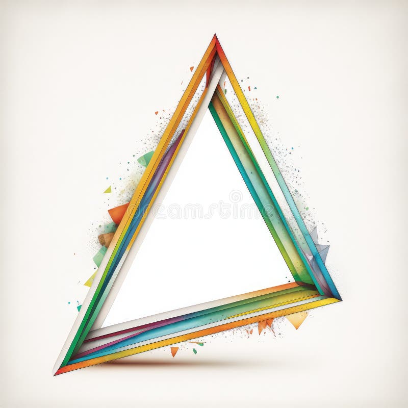 Empty Triangle Frame on White Background. Stock Image - Image of glow ...