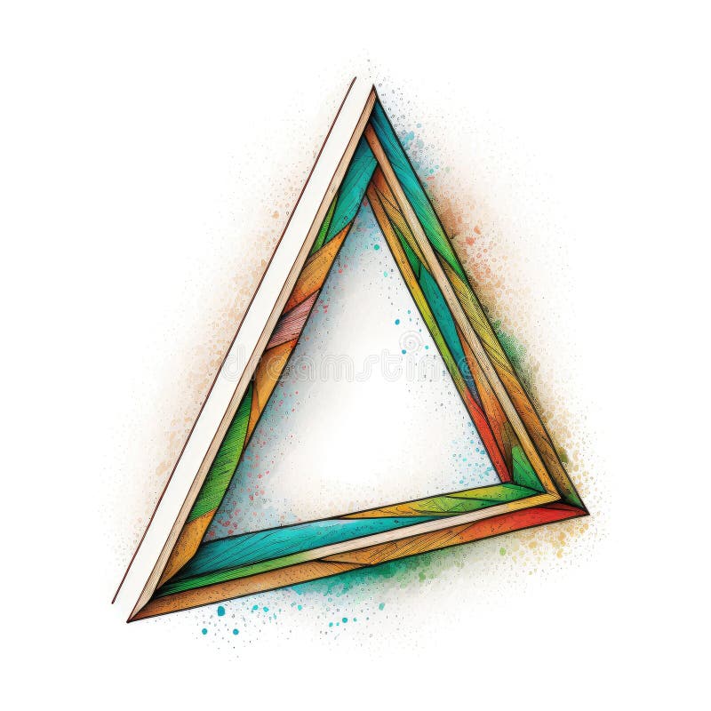 Empty Triangle Frame on White Background. Stock Image - Image of glow ...