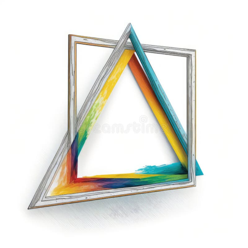 Empty Triangle Frame on White Background. Stock Illustration ...