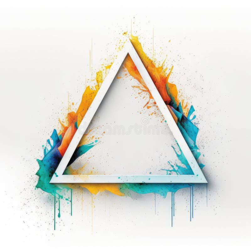 Empty Triangle Frame on White Background. Stock Illustration ...