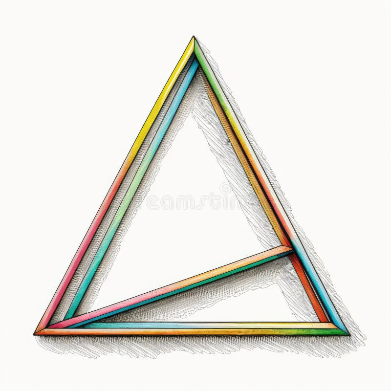 Empty Triangle Frame on White Background. Stock Illustration ...