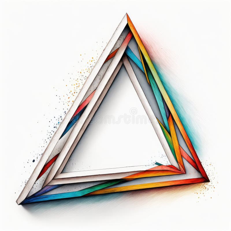 Empty Triangle Frame on White Background. Stock Illustration ...