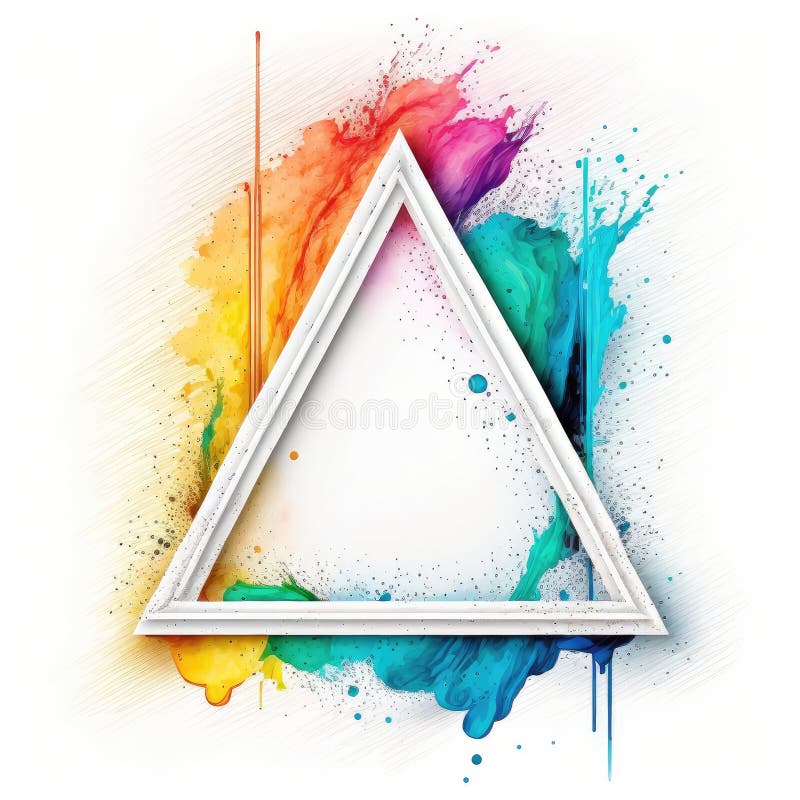 Empty Triangle Frame on White Background. Stock Illustration ...