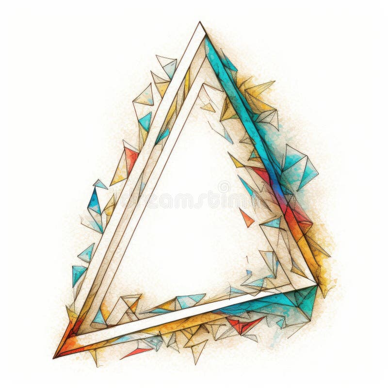 Empty Triangle Frame on White Background. Stock Illustration ...