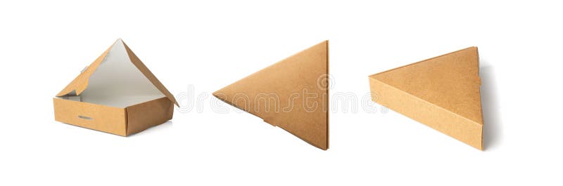 Empty Triangle Paper Box, Single Pizza Slice Cardboard Package ...