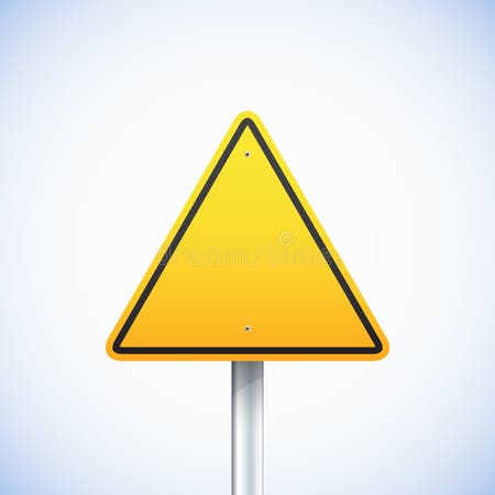 Empty triangle road sign stock vector. Illustration of notice - 102339729