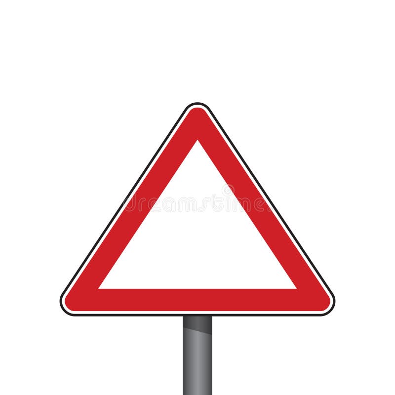 Empty Triangle Traffic Sign Isolated Stock Illustration - Illustration ...