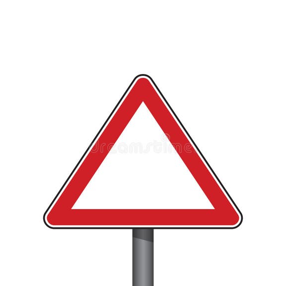 Empty Triangle Traffic Sign Isolated Stock Illustration - Illustration ...