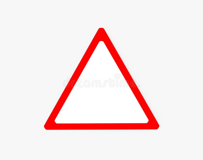 Empty Triangle Traffic Sign. Isolated on White. Clipping Path. 3D ...