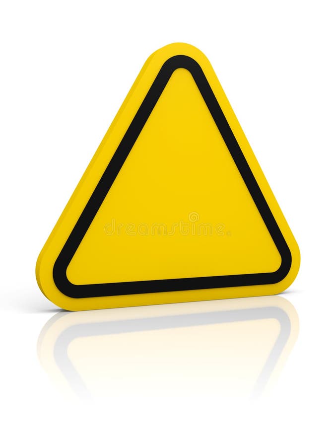 Empty triangle yellow sign stock illustration. Illustration of ...