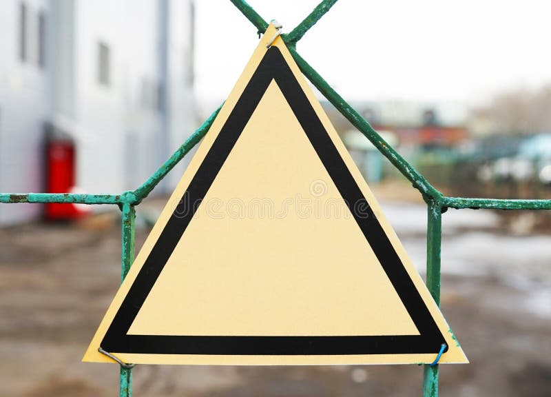 Blank Triangular Traffic Warning Sign Stock Photos - Free & Royalty ...