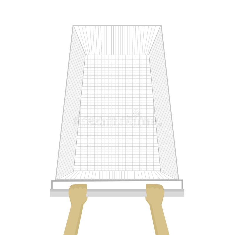 Empty trolley and hands stock vector. Illustration of grid - 76841074