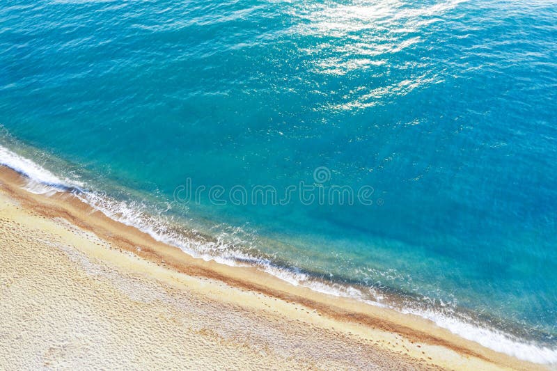 Empty Tropical Beach, and Clear Blue Water. Aerial View Stock Photo ...