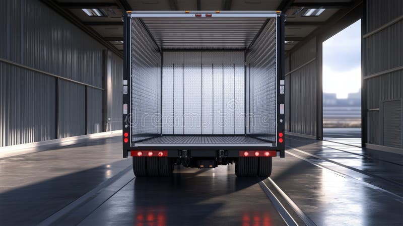 Empty Truck Trailer Ready for Loading Stock Illustration - Illustration ...