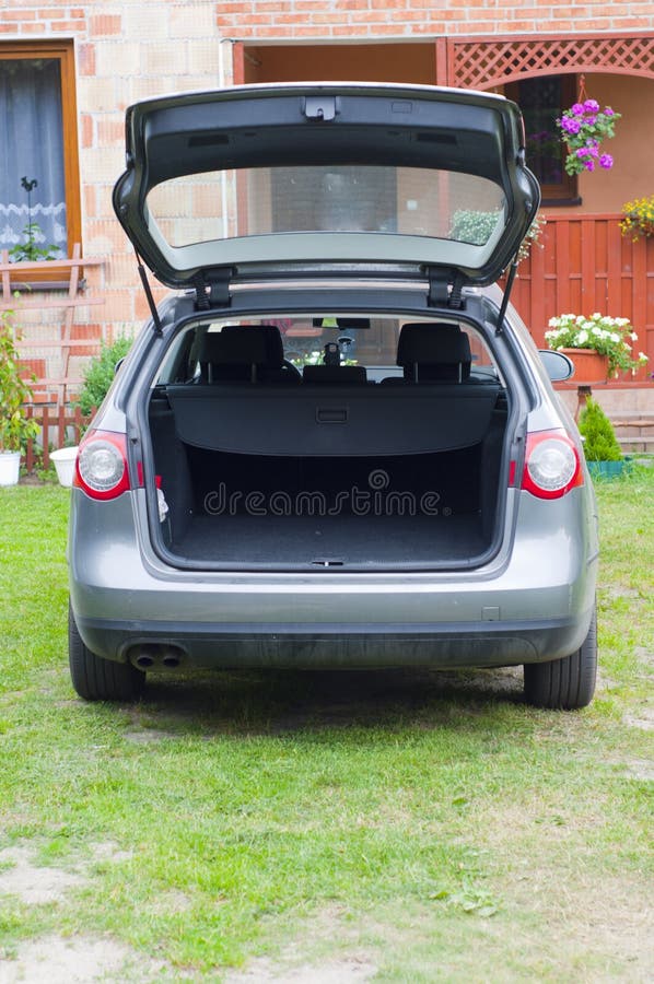 Open car trunk stock photo. Image of spacious, back, isolated - 4756274