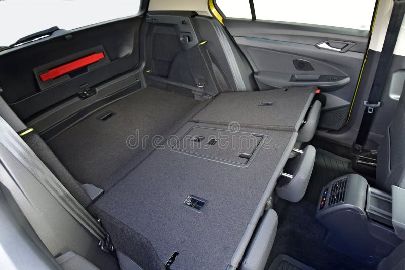 Trunk of Car with Rear Seats Folded, Inside View Stock Image - Image of ...