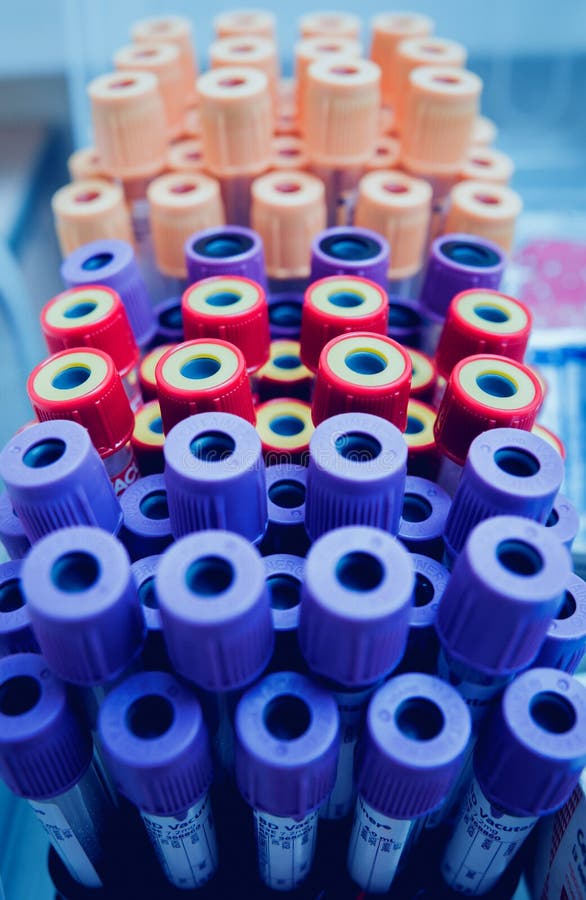 Empty Tubes. Medical Equipment. Blood Test. Medical Background. Stock ...