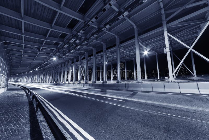 Empty Tunnel in the Dark. Transportation Background Stock Photo - Image ...