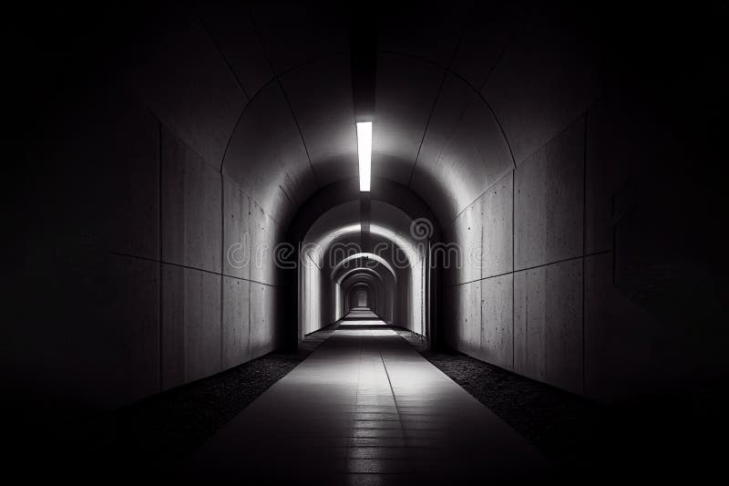 Empty Tunnel. Generative Ai Stock Illustration - Illustration of ...