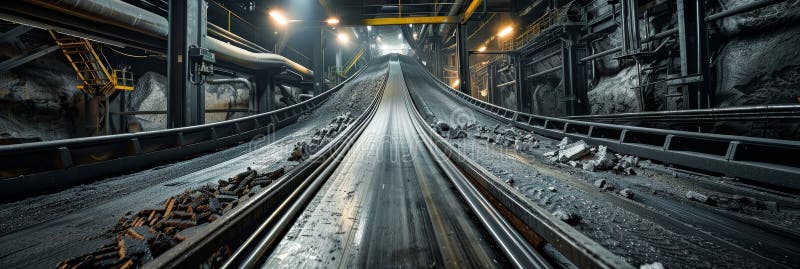 Empty Tunnel, Post-apocalyptic Shelter, Rails Going into Darkness ...