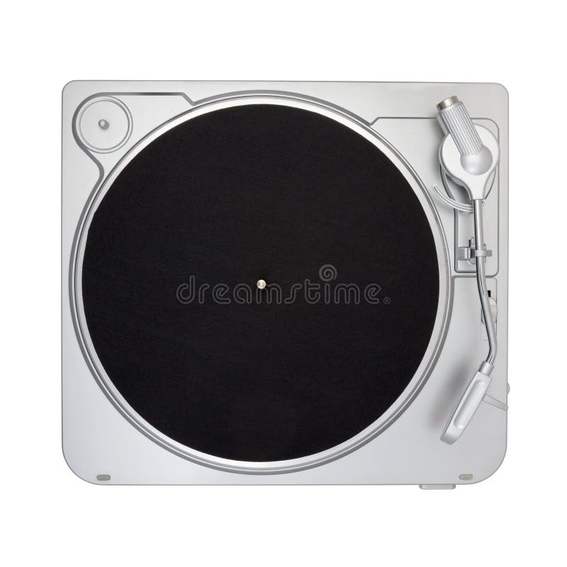 Recordplayer with Black Lp Record Stock Photo - Image of spins, track ...