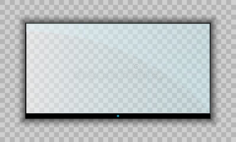 Empty Tv Frame with Reflection and Transparency Screen Isolated. Lcd ...