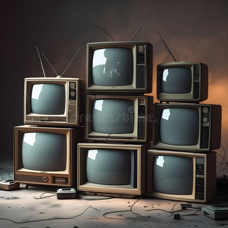 Empty tv screens stock illustration. Illustration of furniture - 371709227