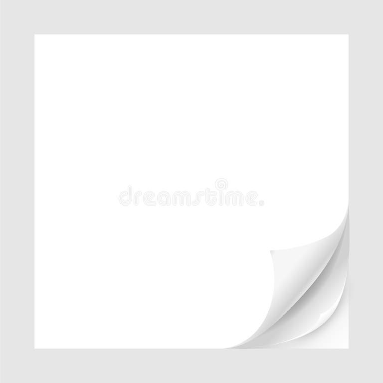 Empty Twisted Page Curl Sheet Template Design Stock Vector ...