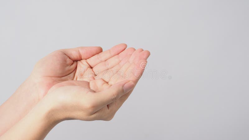 Empty Two Hands on White Background Stock Photo - Image of closeup ...