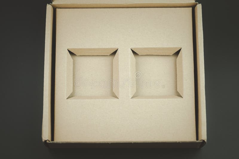 Empty Two Hole Brown Opened Empty Box Made of Paperboard Stock Image ...