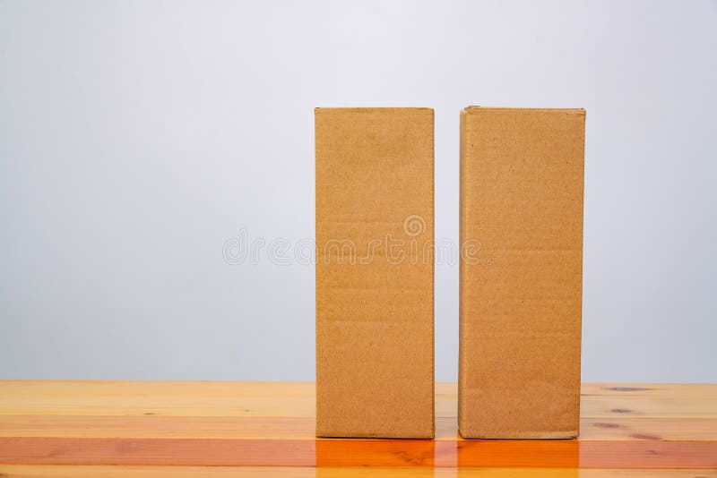 Package Brown Cardboard Box for Long Items. Mockup, Isolated Stock ...