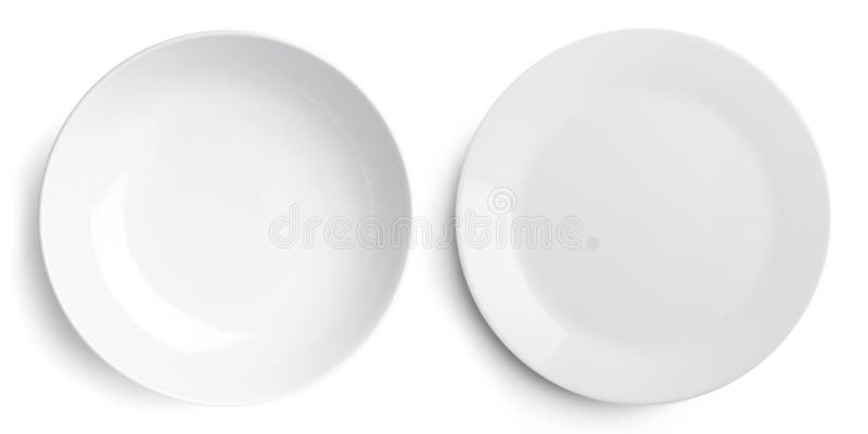 Empty Two Plate (dish and Bowl) Stock Image - Image of single, isolated ...