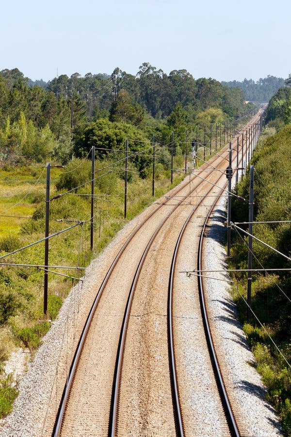 Empty two way Railroad stock image. Image of landscape - 19871415