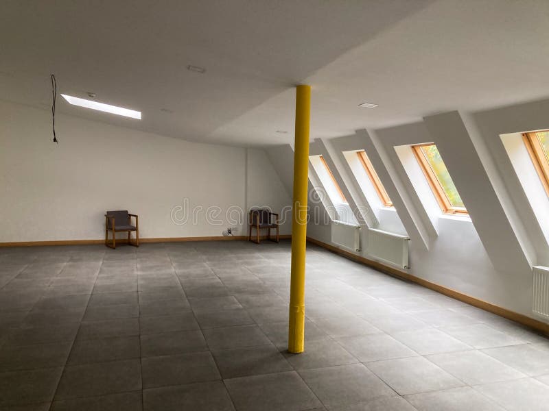 Empty, Under Construction or Renovation Interior Space with High ...