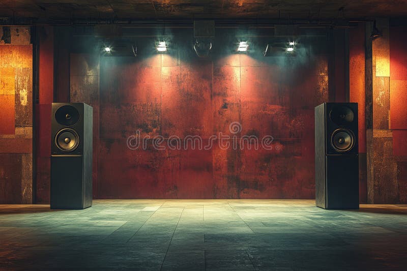 Empty Underground Concert Stage is Waiting for the Band To Start a ...