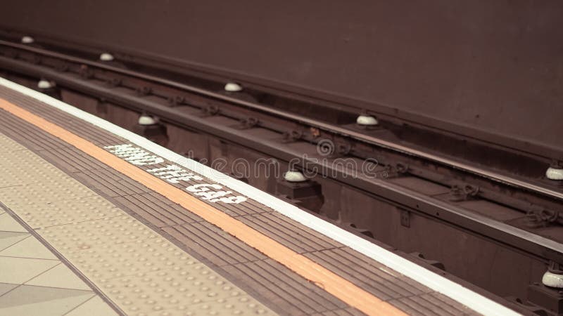 Empty Underground Station Platform with Bright Lighting and Vintage ...