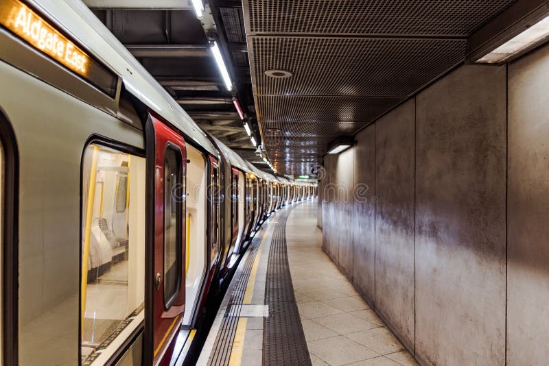 Empty Underground Subway at Westminster Train Station Stock Image ...