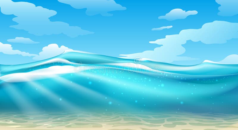 Empty Underwater Surface View Stock Vector - Illustration of cloud ...