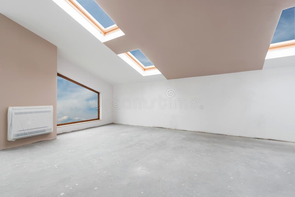 Empty Unfinished Interior (clipping Path) Stock Photo - Image of ...