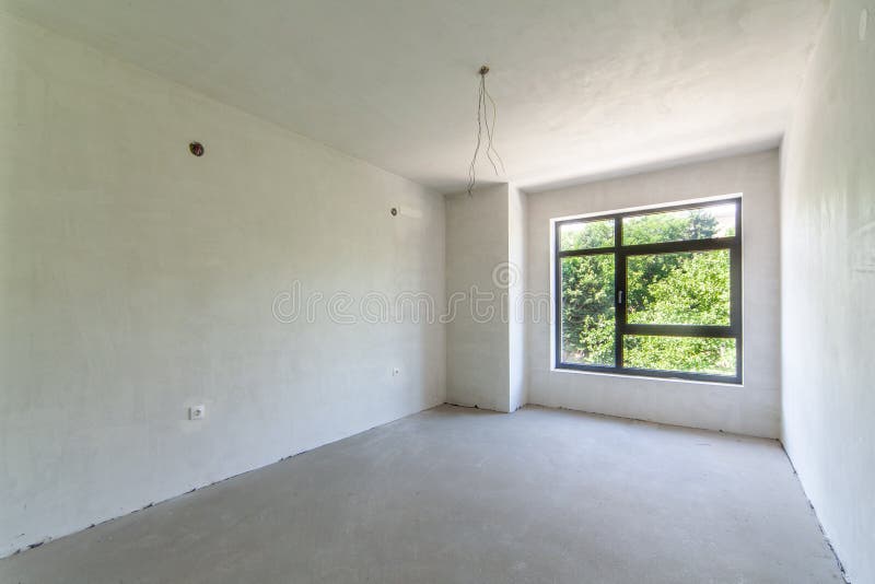 Empty Unfinished Room. Unfinished Building Interior, White Room.Repairs ...