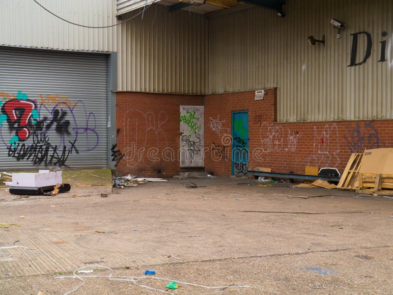 Empty Unit on an Industrial Estate Stock Photo - Image of exterior ...