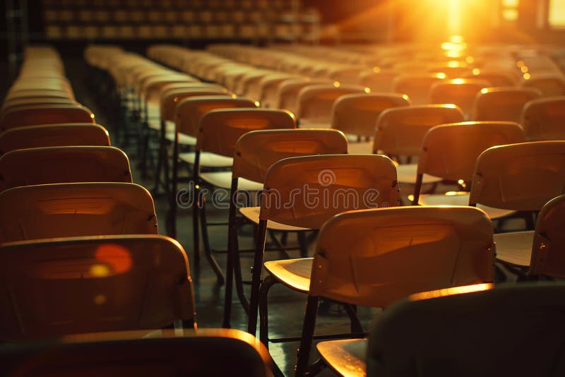 Quiet Lecture Hall, Empty University Classroom Stock Illustration ...