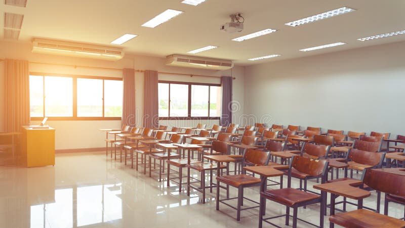 Empty university classroom stock image. Image of education - 151689357