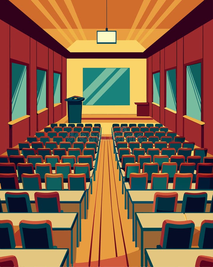 An Empty University Lecture Hall Indicating the Decrease in Enrollment ...