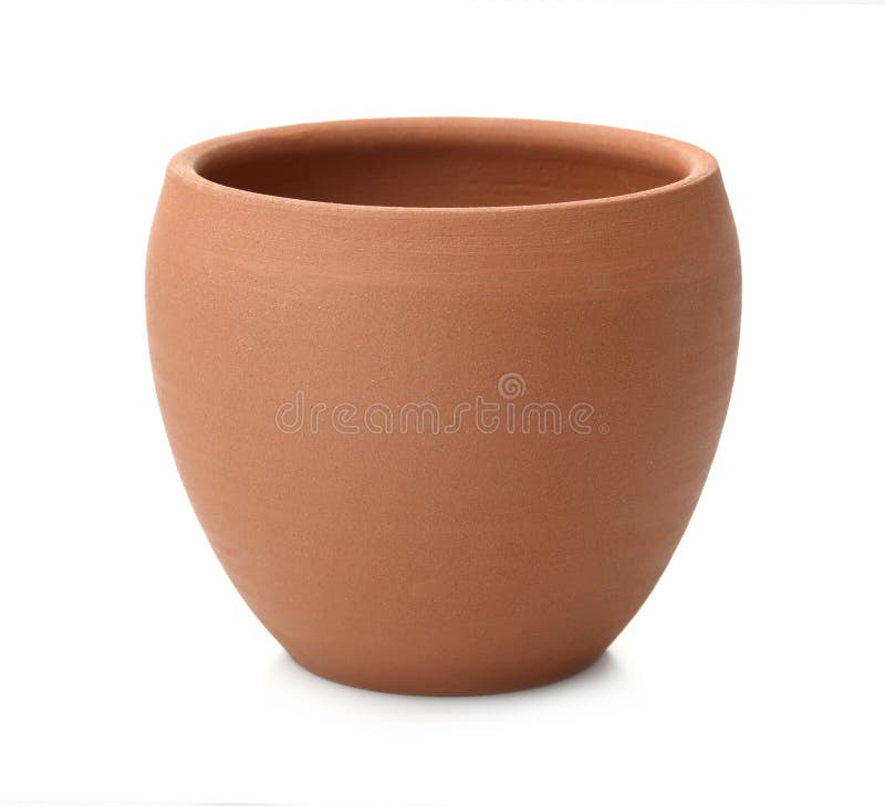 Empty unpainted clay pot stock photo. Image of isolated - 88521852